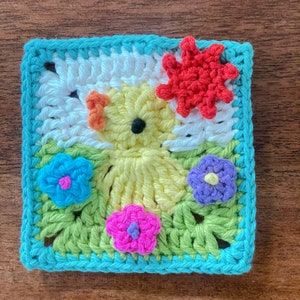 Crochet Duck Granny Square Pattern - Etsy