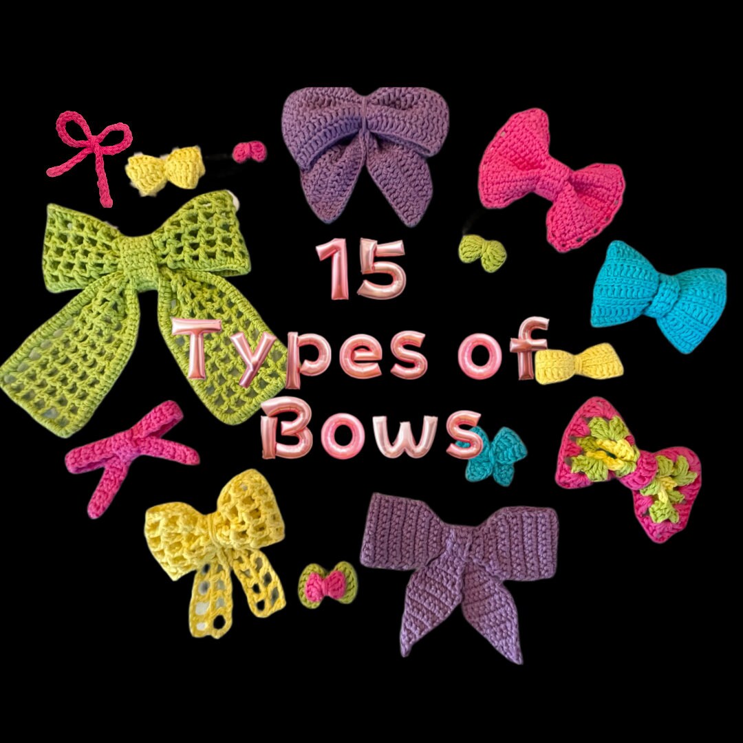 CROCHET BOW PATTERN 15 Types of Bows Digital Pattern - Etsy