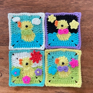 Crochet Duck Granny Square Pattern - Etsy