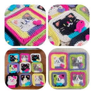 Crochet Cat Granny Square Digital Pattern/ Pdf Pattern/ Video Tutorial - Etsy