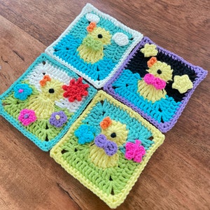 Crochet Duck Granny Square Pattern - Etsy