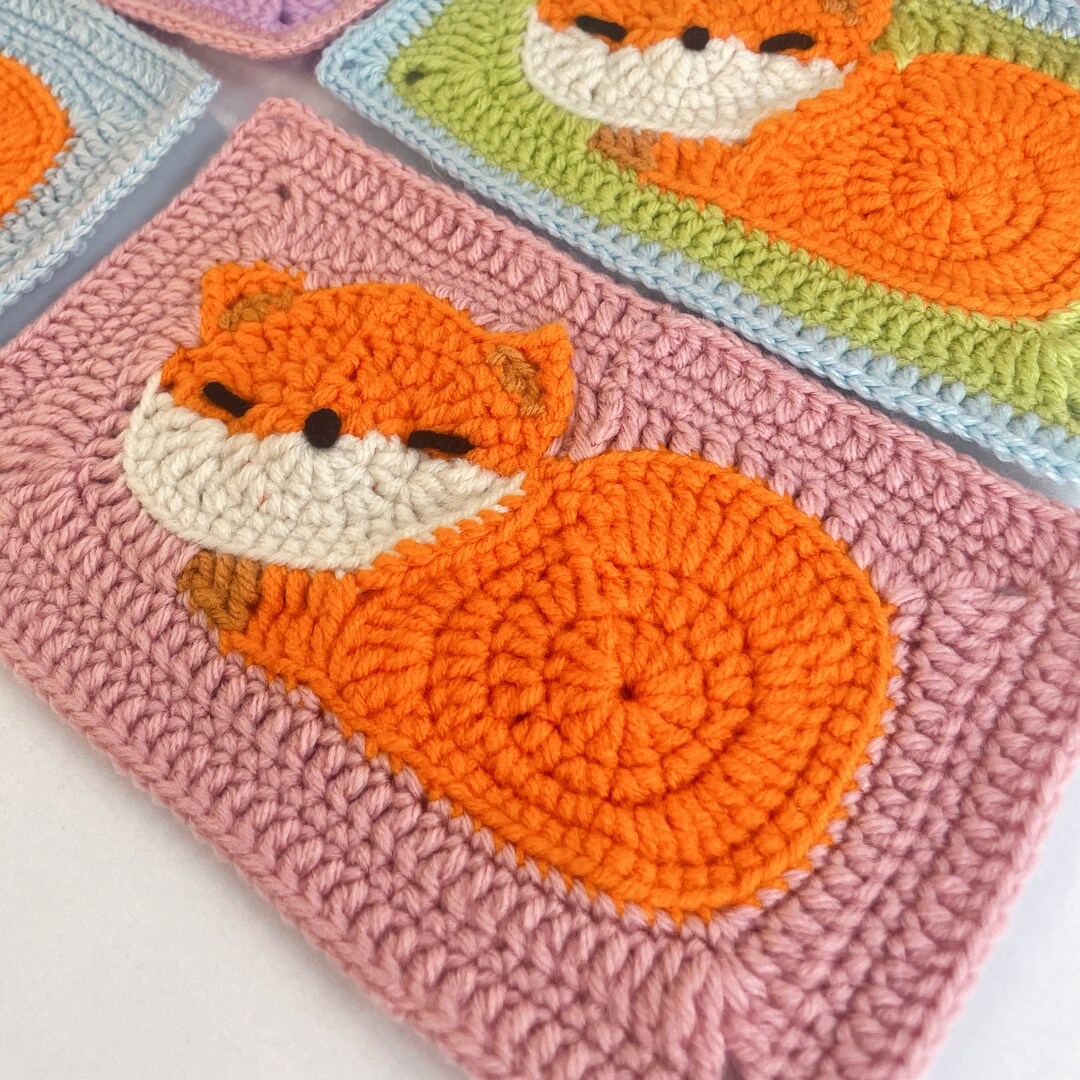 Crochet Fox Granny Squares Digital Pattern - Etsy