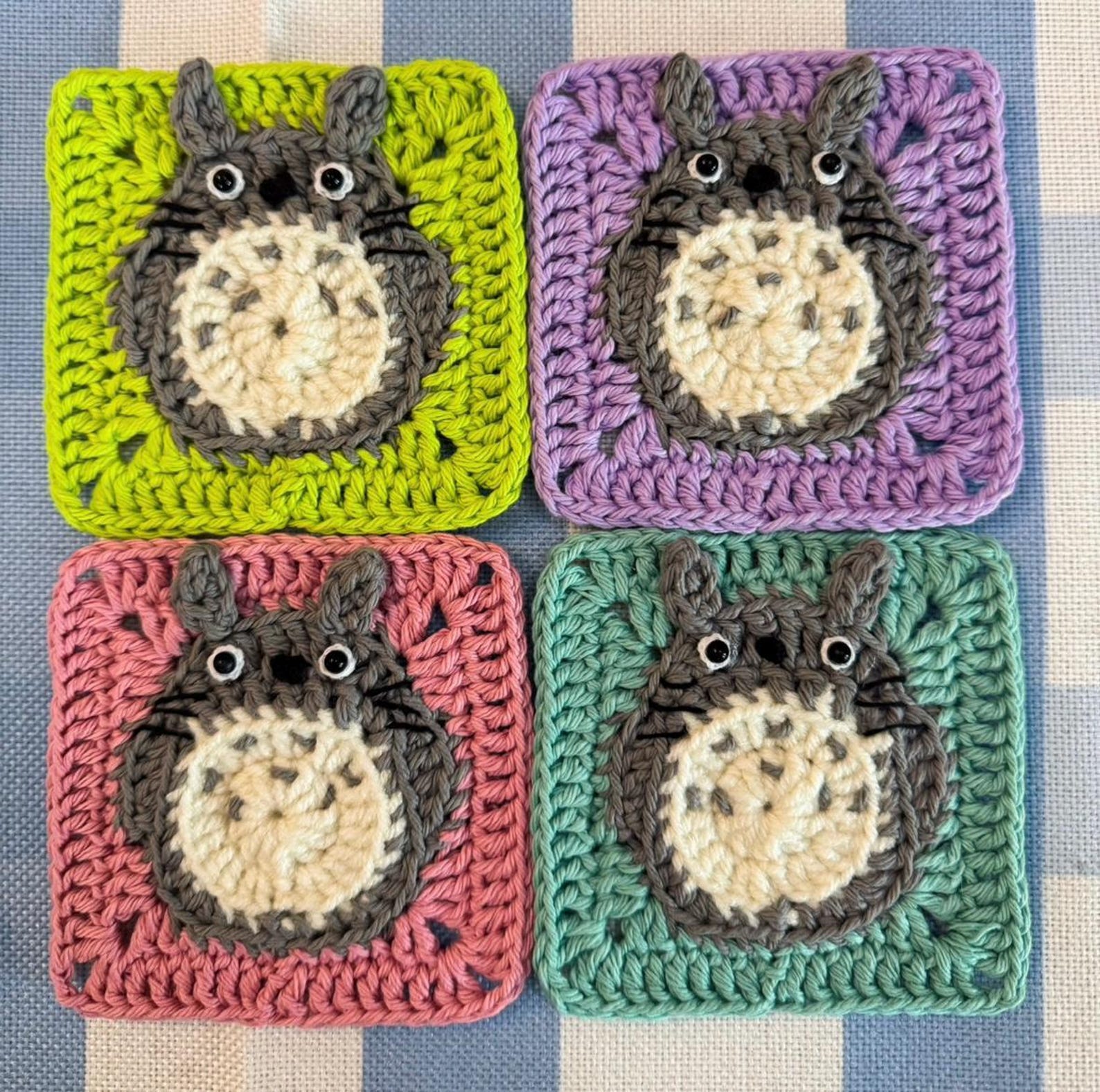 Totoro Granny Square Crochet Pattern: Studio Ghibli Blanket Square (PDF ...