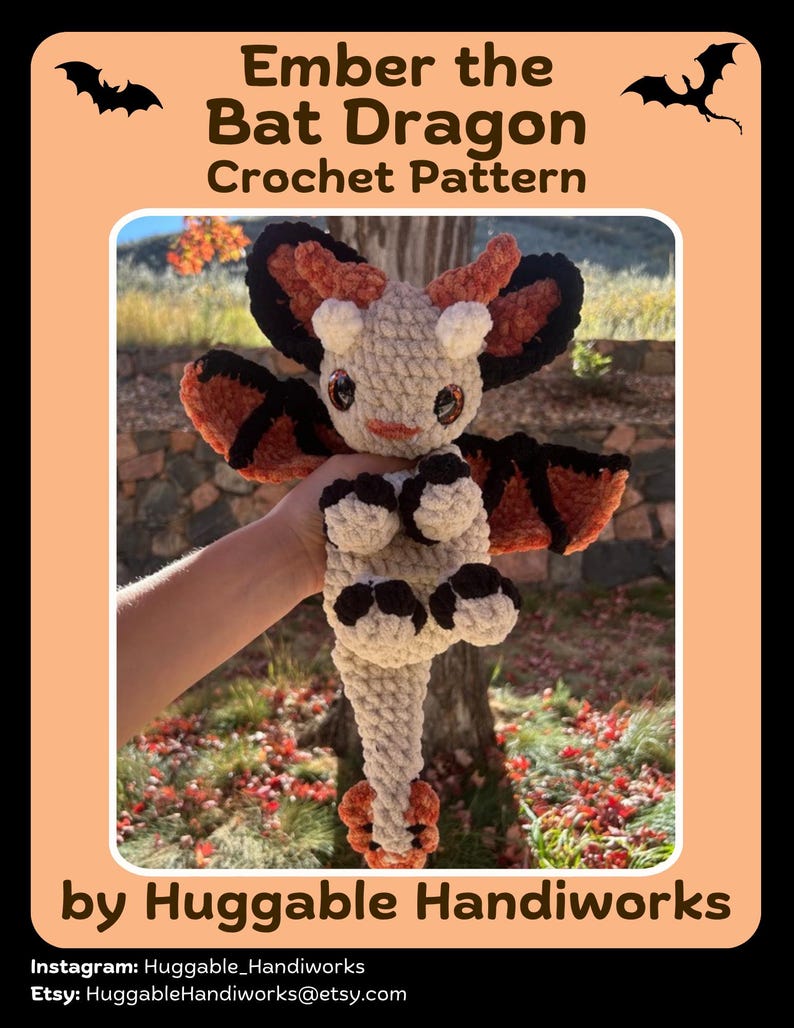 Ember the Bat Dragon **DIGITAL PATTERN** - Etsy