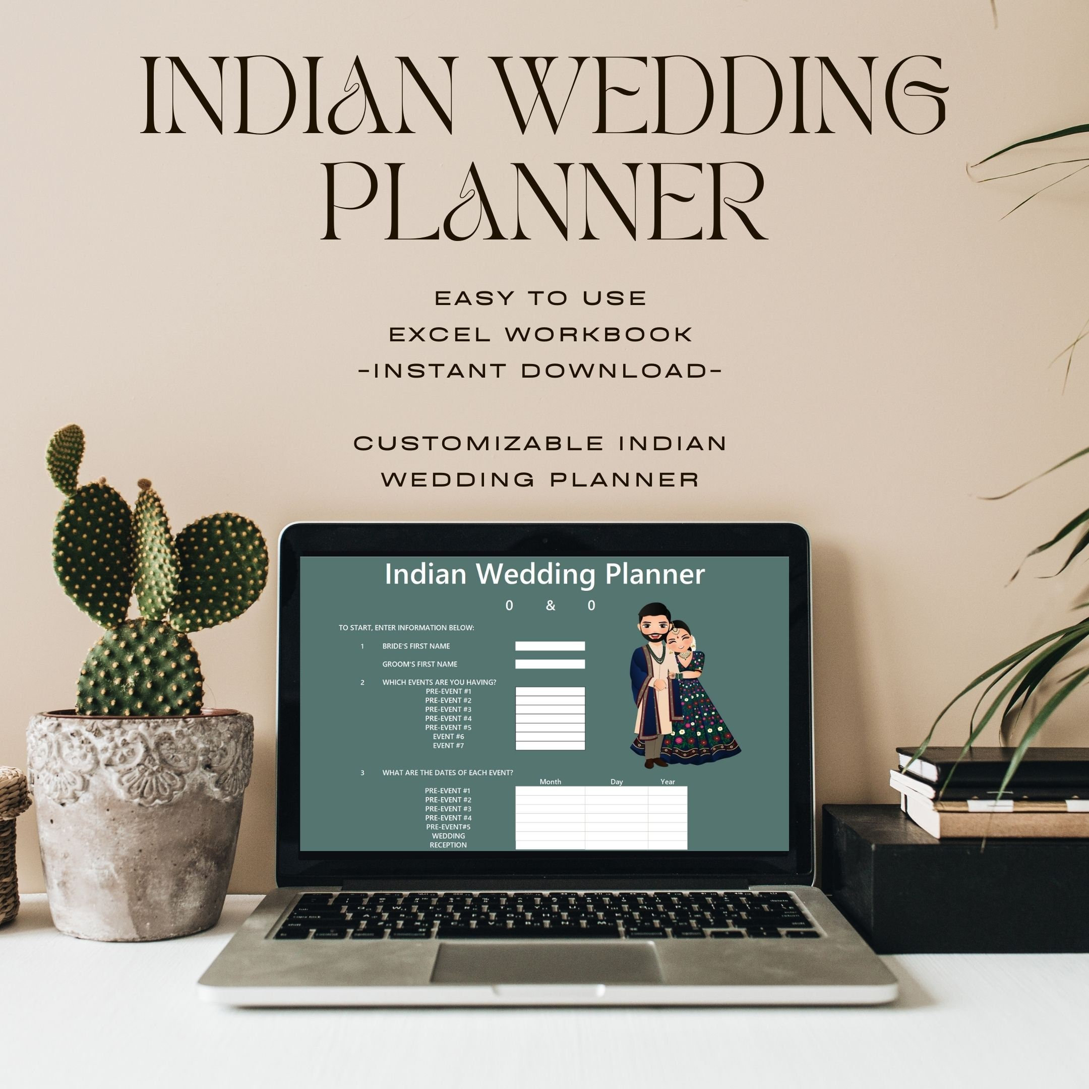 General Indian Wedding Planner| Excel Workbook| Instant Download ...