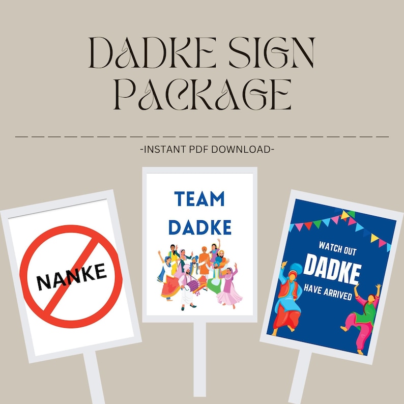 Dadke Sign Package| Indian Wedding| Signs| Digital| - Etsy