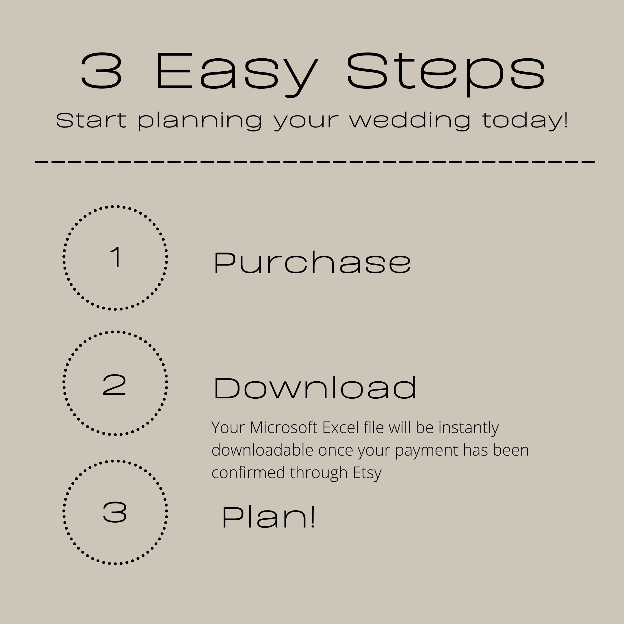 South Asian Muslim Wedding Planner| Excel Spreadsheet| Instant Download ...