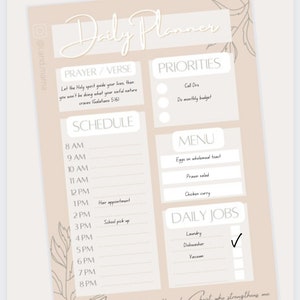 Christian Daily Planner Printable With Bible Verse - Etsy