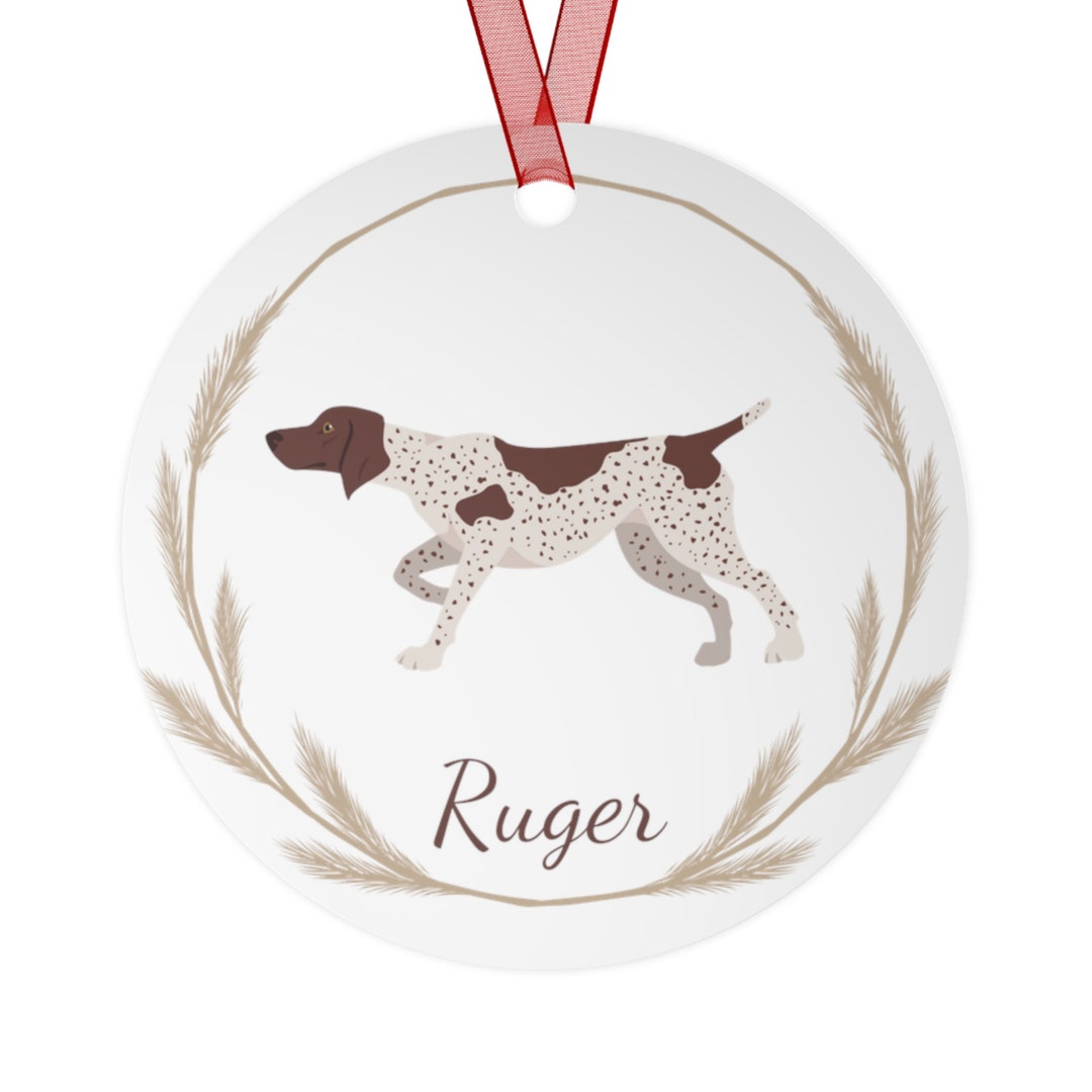 German Shorthaired Pointer Ornament Personalized Metal Ornaments Round ...