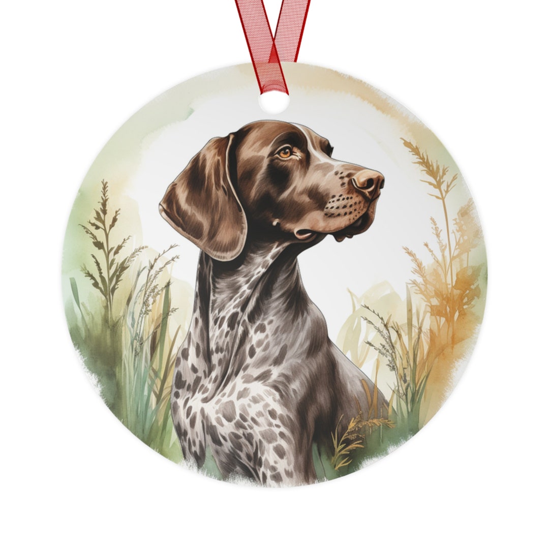 Liver and Ticked German Shorthair Pointer Ornament for Christmas, GSP ...