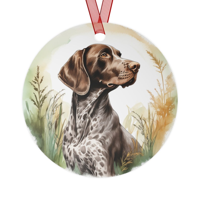 Liver and Ticked German Shorthair Pointer Ornament for Christmas, GSP ...
