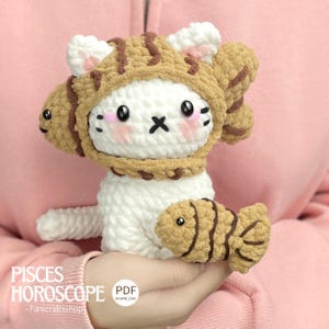 Pisces Cat Horoscope Crochet Pattern - Zodiac Amigurumi Tutorial, Plush ...