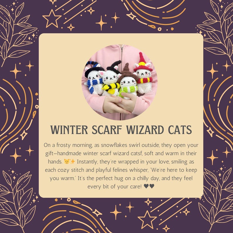 Wizard Kitten Crochet Pattern - Amigurumi Cats With Winter Scarves ...