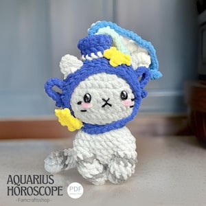 Aquarius Cat Horoscope Crochet Pattern - Zodiac Amigurumi Tutorial ...