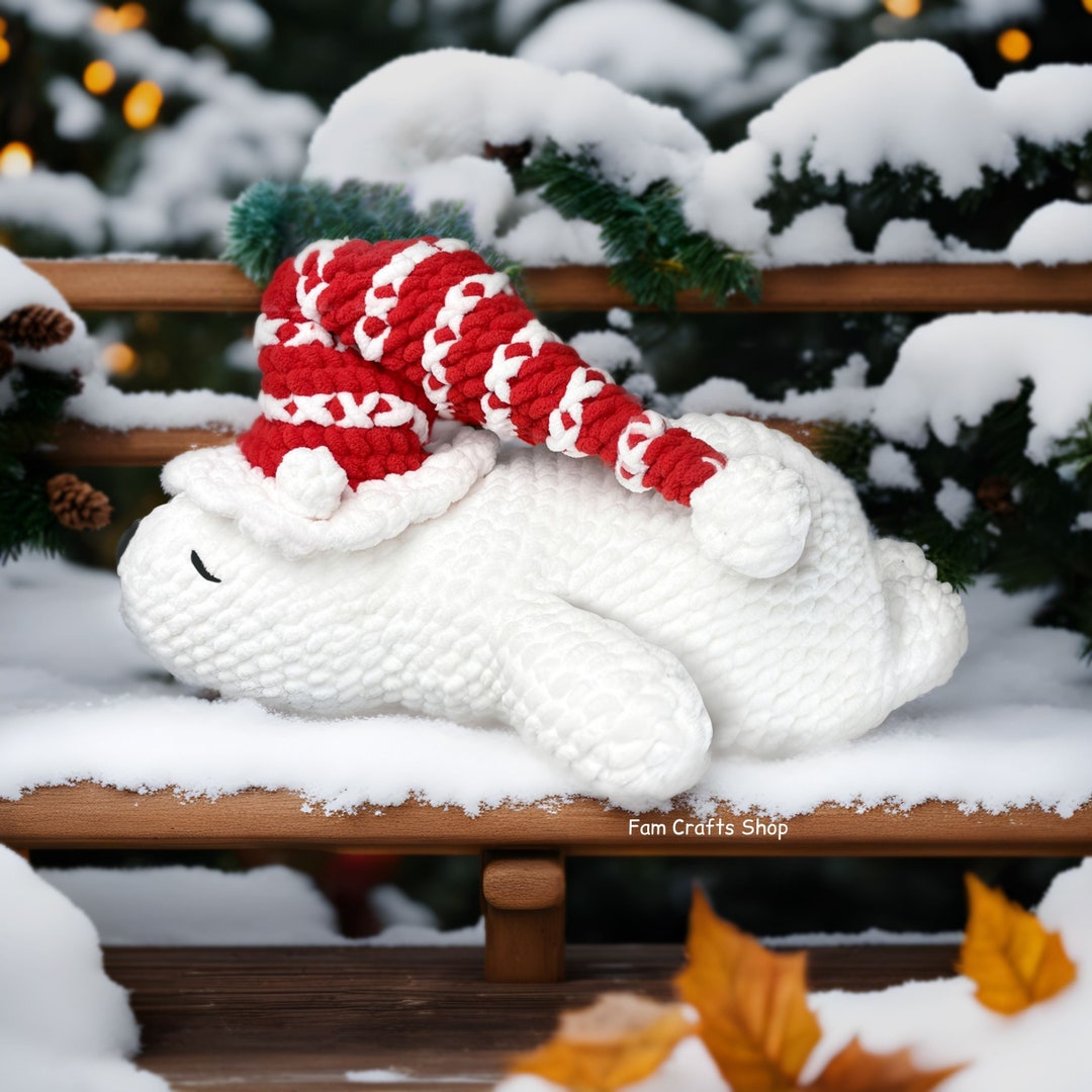 Polar Bear Crochet Pattern Cute Huggable Stuffed Animal Crochet Design ...