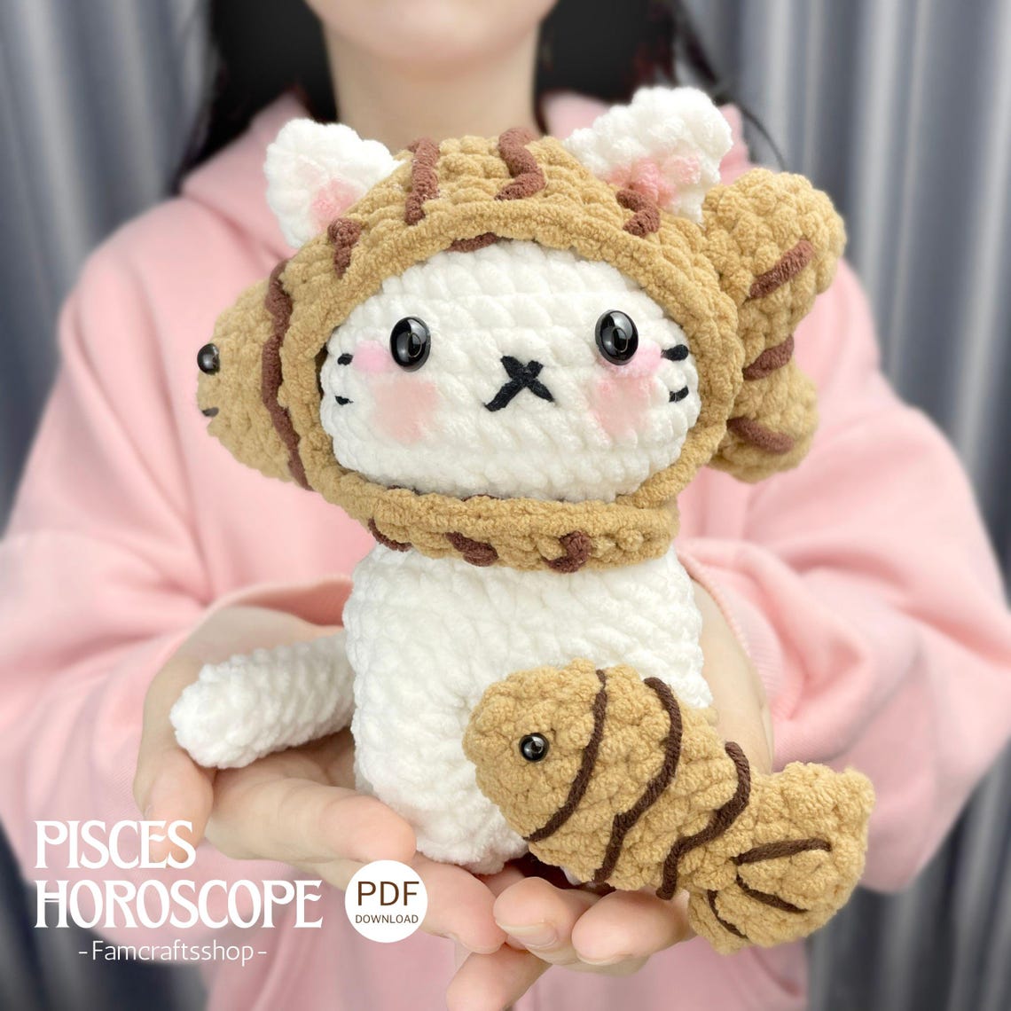 Pisces Cat Horoscope Crochet Pattern - Zodiac Amigurumi Tutorial, Plush ...