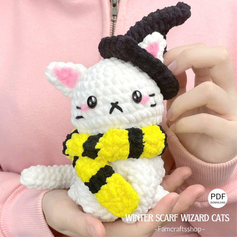 Wizard Kitten Crochet Pattern - Amigurumi Cats With Winter Scarves ...