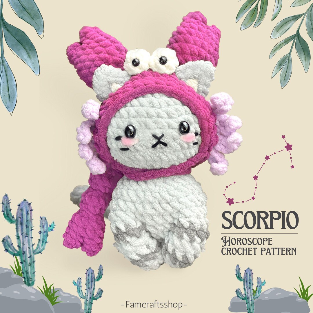 Horoscope Crochet Pattern - Zodiac Cat Amigurumi Tutorial, Scorpio ...