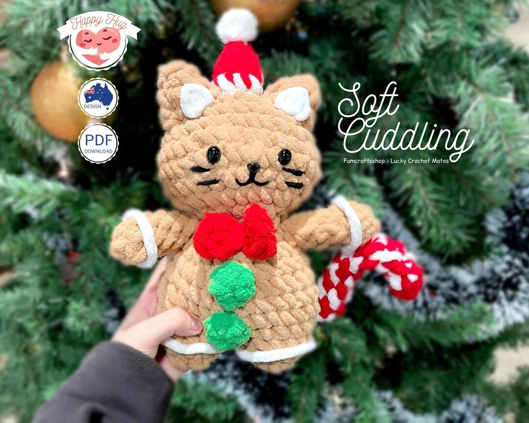 Crochet Gingerbread Cat Pattern - Amigurumi Gingerbread Tutorial ...