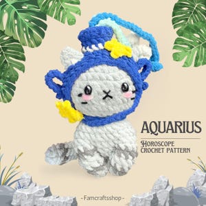 Aquarius Cat Horoscope Crochet Pattern - Zodiac Amigurumi Tutorial ...