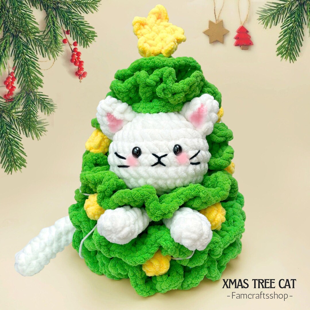 Christmas Cat Crochet Pattern – Amigurumi Tree Decor (PDF Download) - Etsy