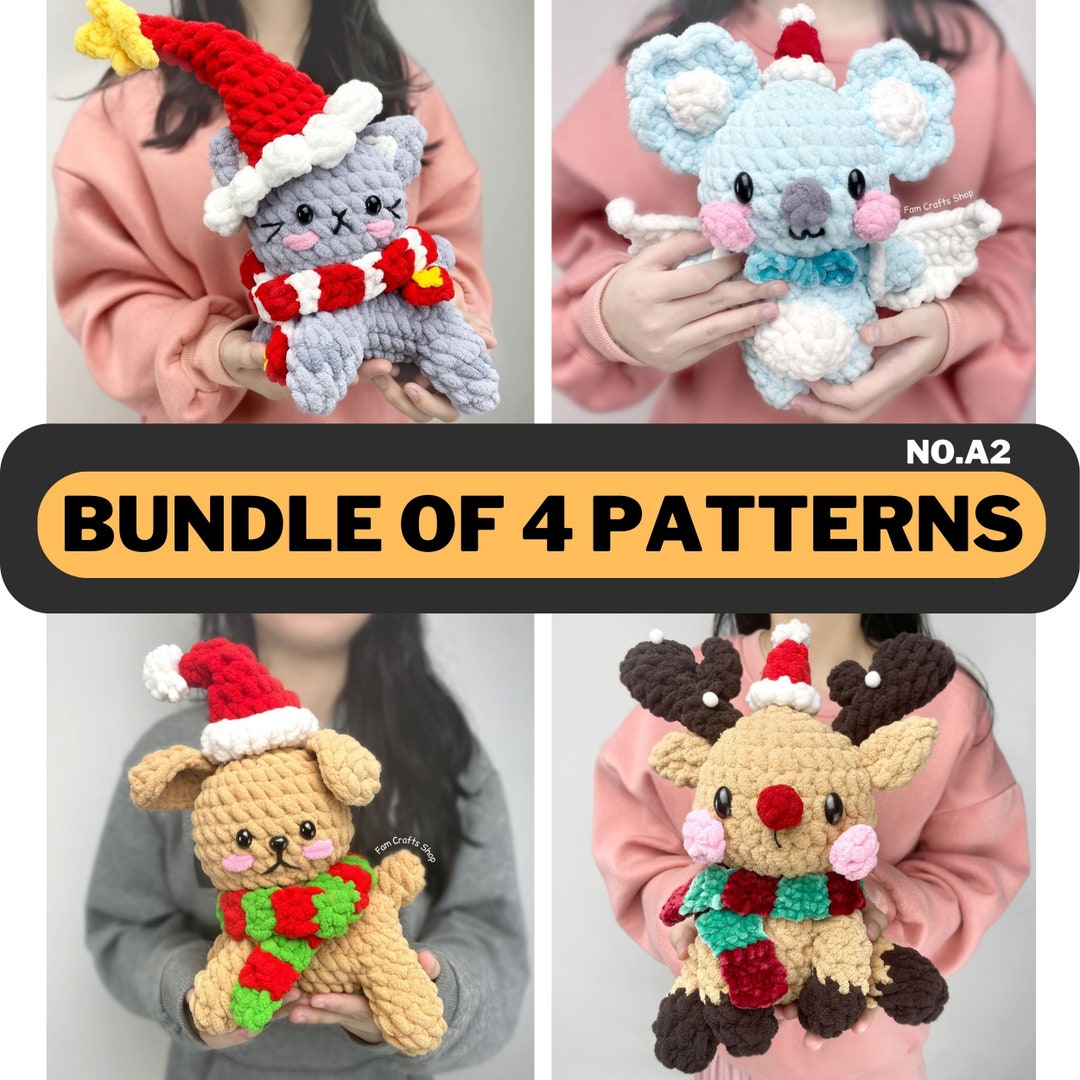 Animal Crochet Pattern - 4 in 1 Bundle Amigurumi Tutorial, Easy Animal ...