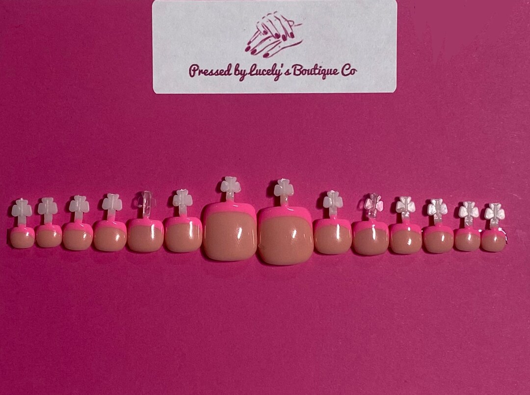Pink Tip Toe Press on Nails - Etsy
