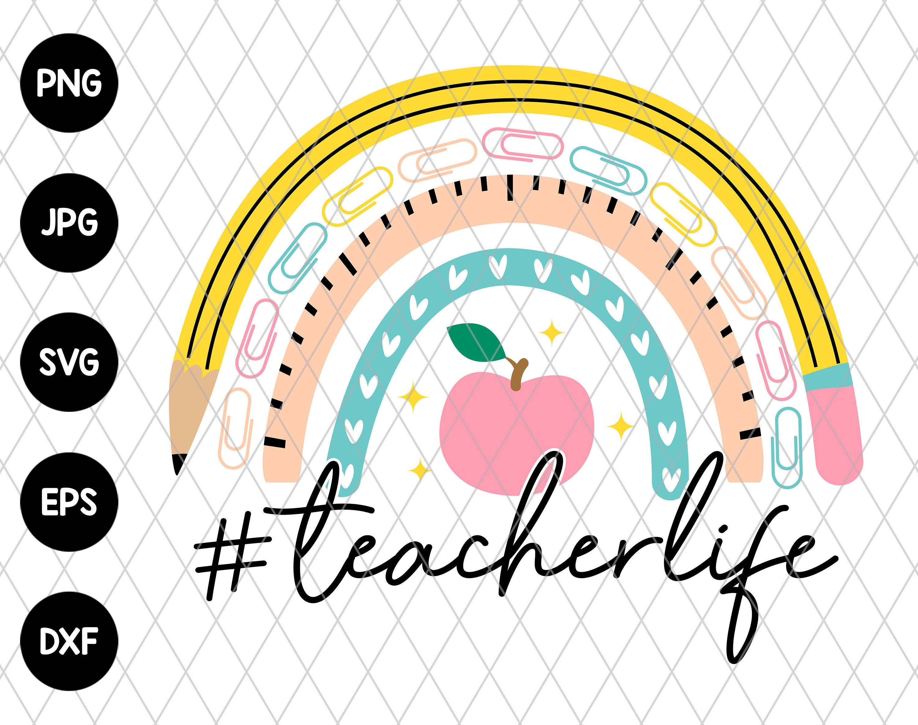 Teacher Life Rainbow Svg File EPS File PNG File JPG File - Etsy