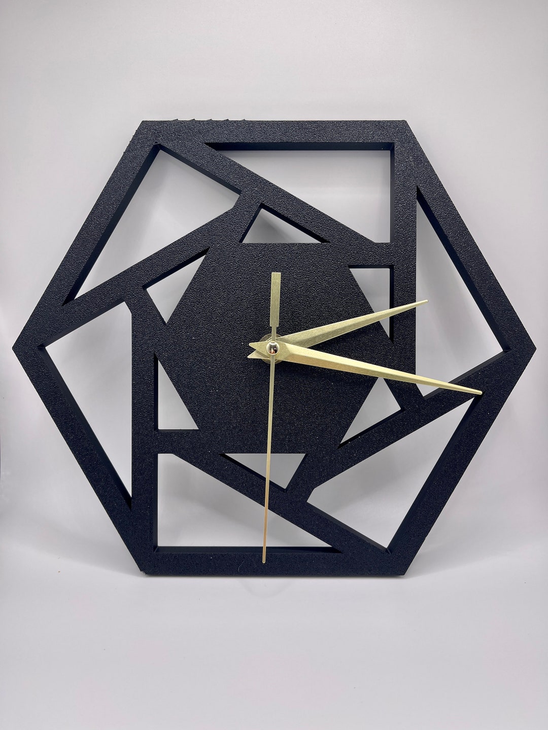 Modern Geometric Wall Clock – 3D Printed Hexagonal Art Piece – Unique ...