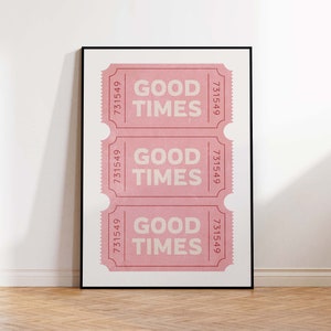 Trendy Pink Preppy Printable Poster | Good Times Ticket Poster | Y2K ...