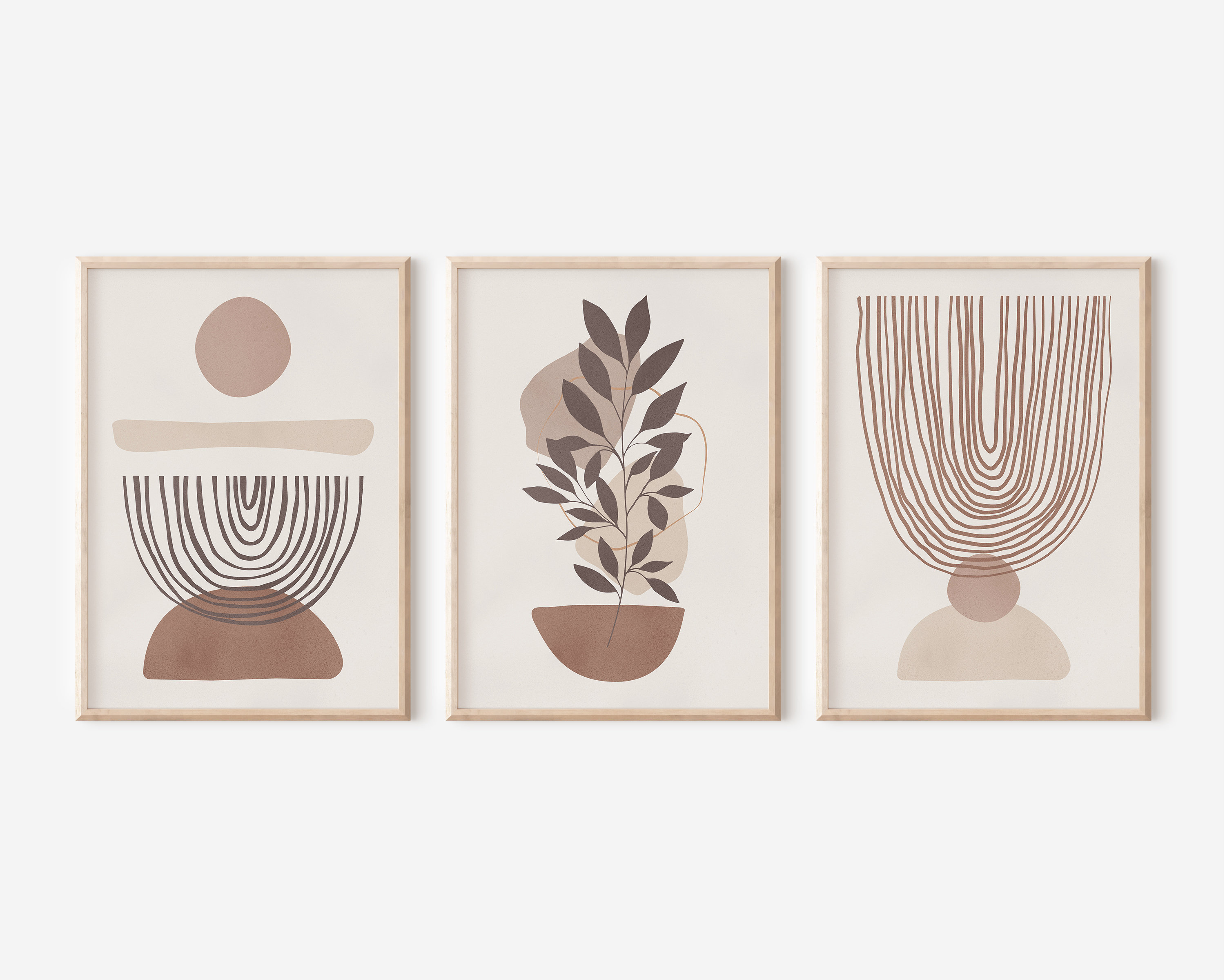 3 Piece Printable Scandinavian Wall Art Set Modern Minimalist - Etsy