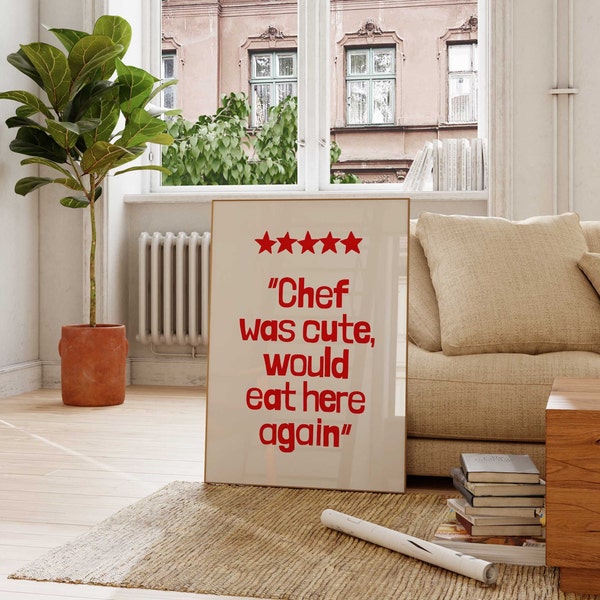 Chef Was Cute Poster - Etsy