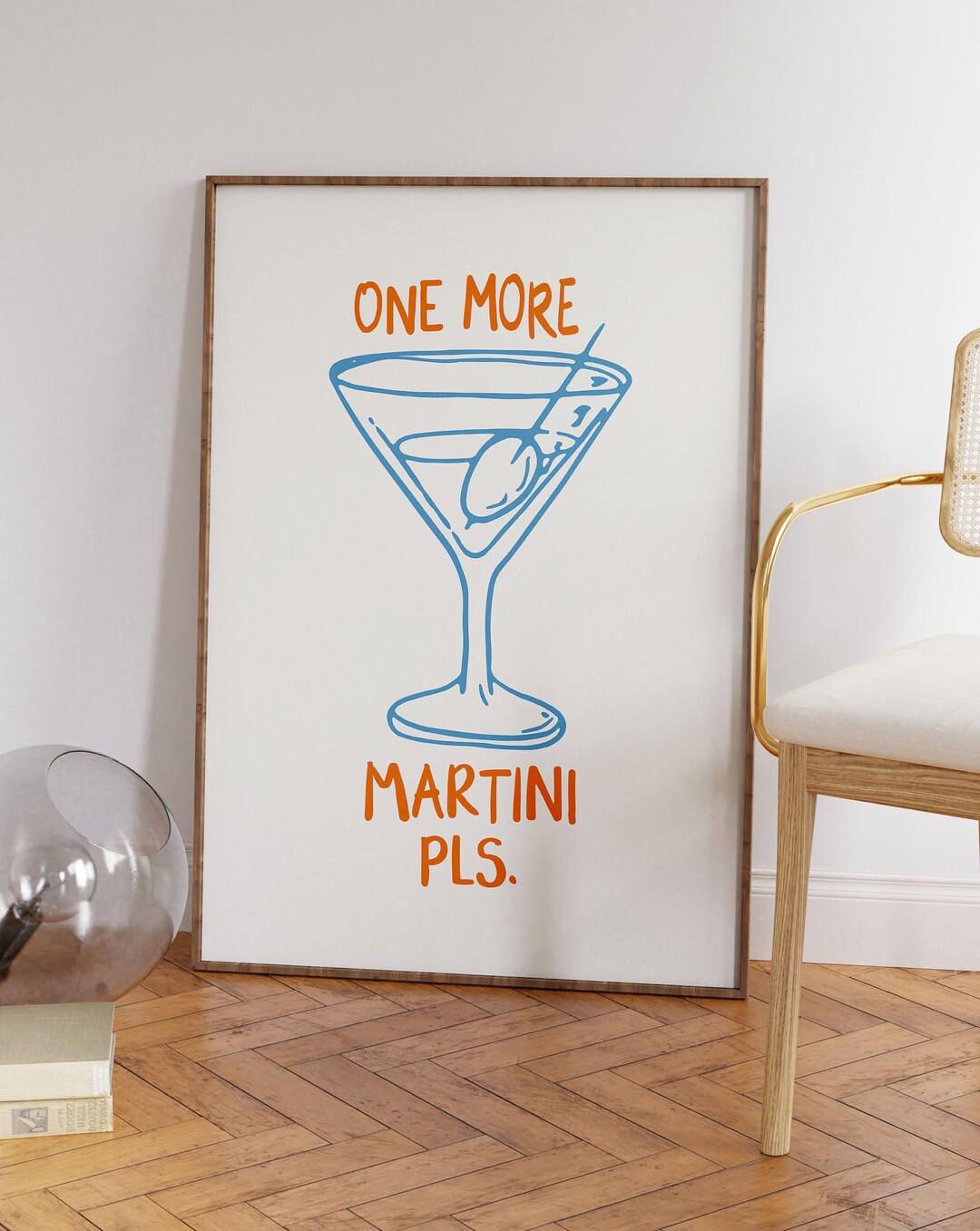 One More Martini Please Poster, Retro Cocktail Drink Prints, Eclectic ...
