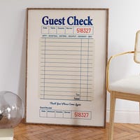 Custom Guest Check Poster - Etsy