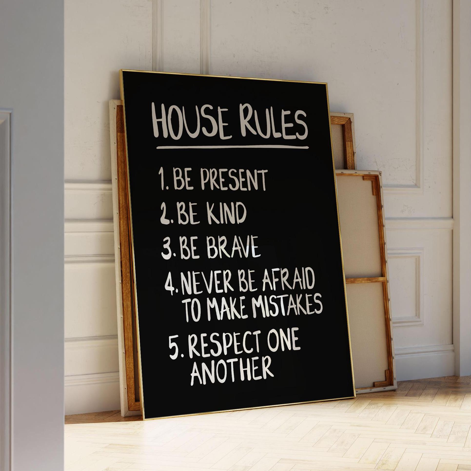 Personalized House Rules Poster | Custom Handwritten Home Rules Print ...