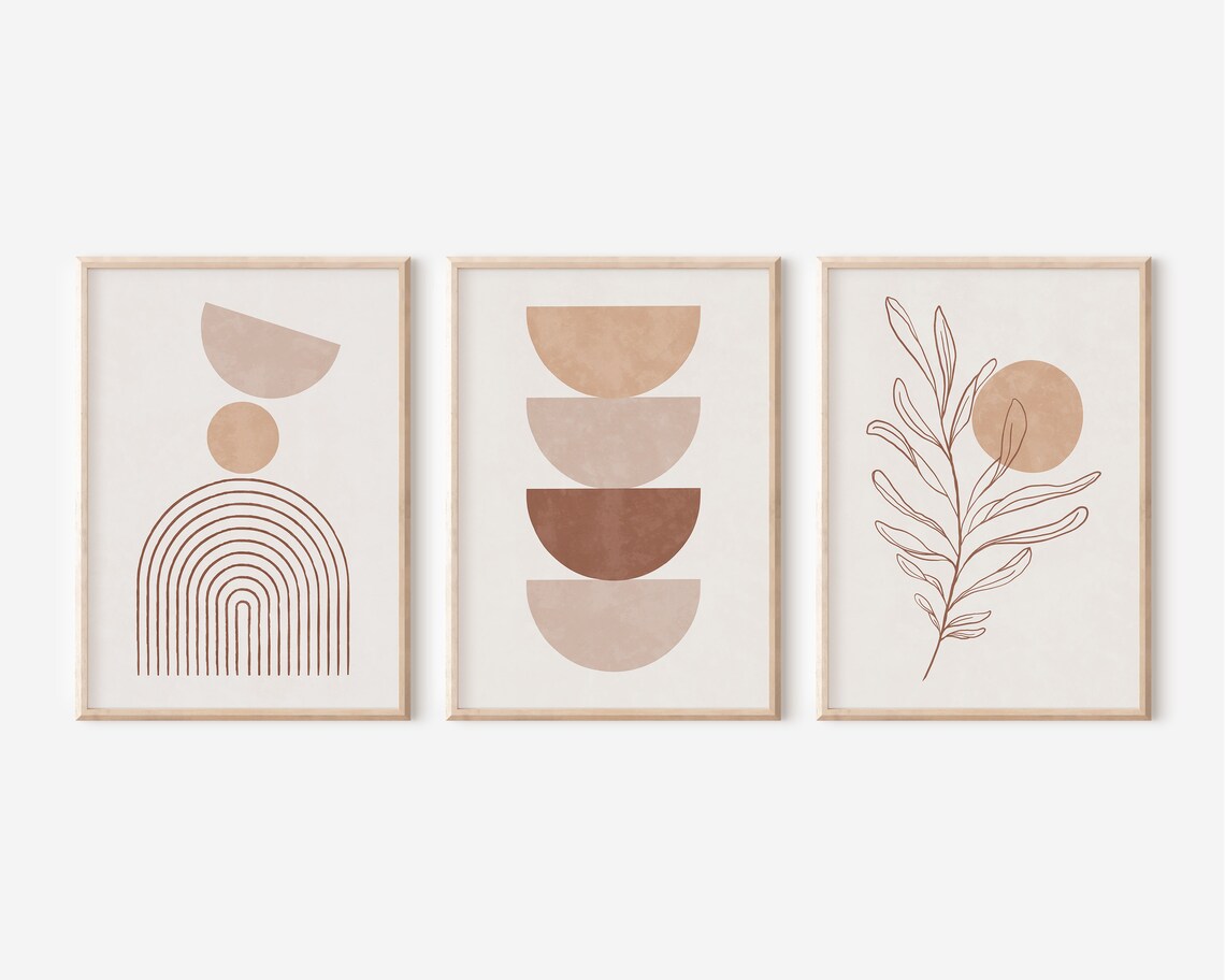Aesthetic Bohemian Abstract Print Set Neutral Geometric - Etsy Australia