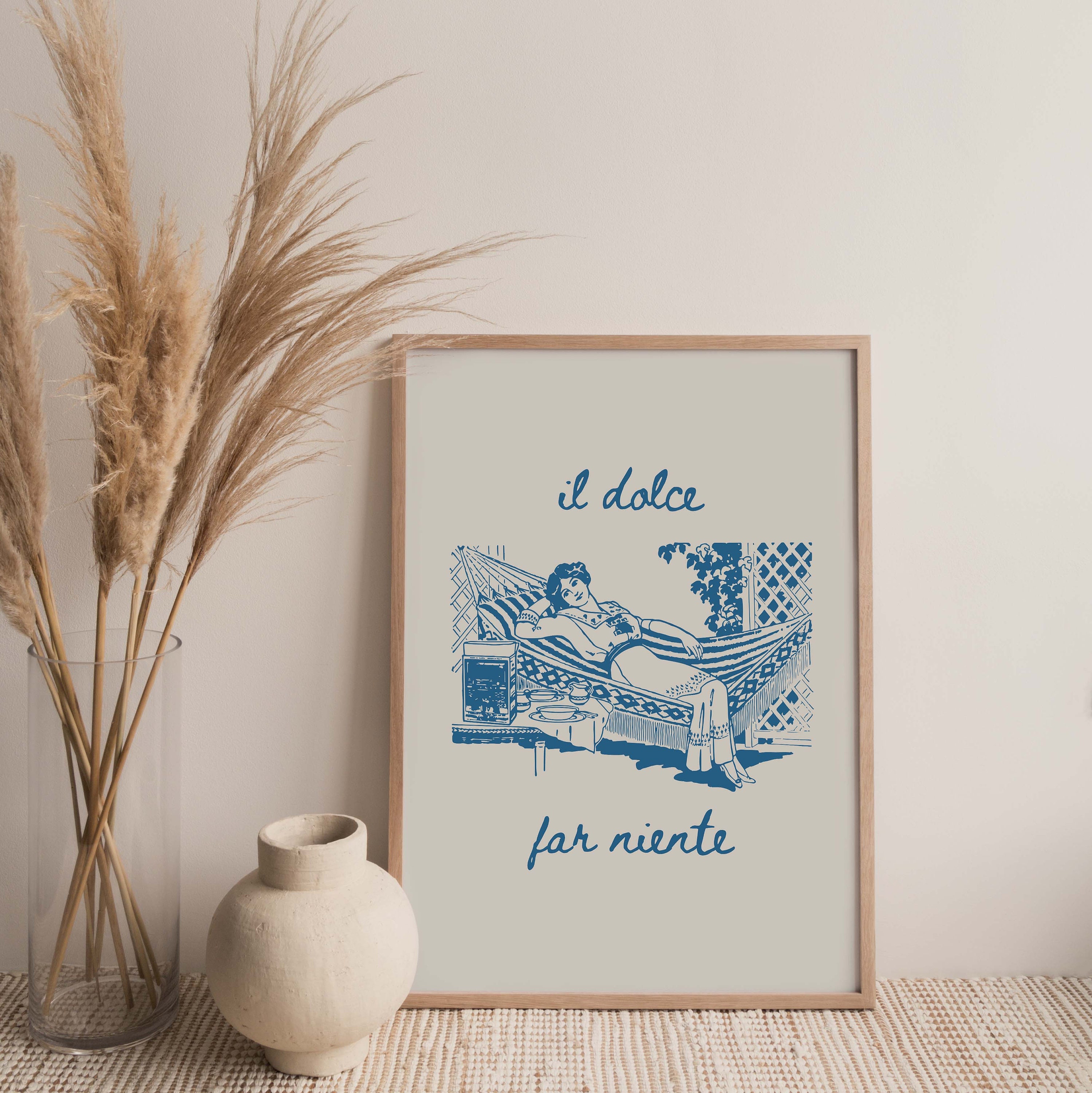 Il Dolce Far Niente Poster Printable Retro Blue Poster - Etsy