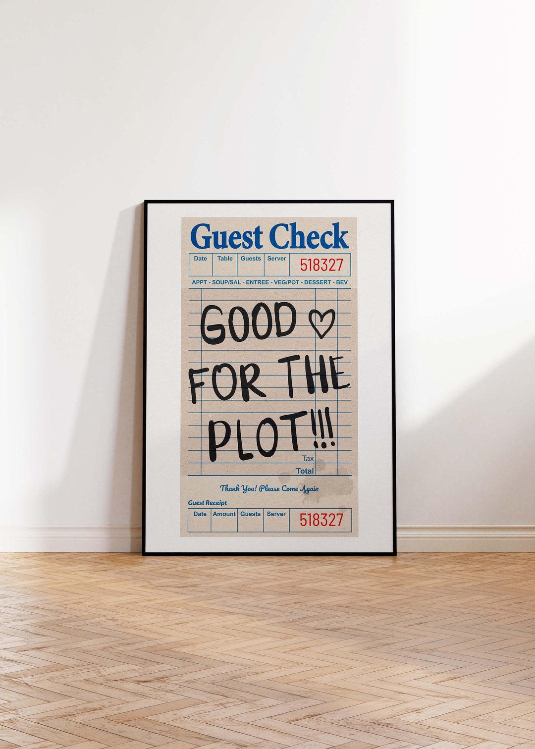 Good for the Plot Guest Chek Poster Trendy Bar Cart Prints College ...