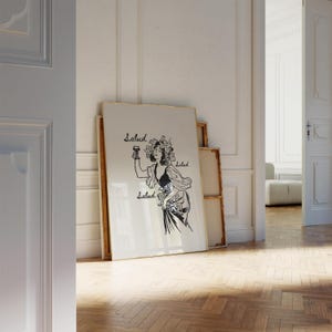 Trendy Retro Preppy Cool Poster, Bar Cart Wall Art, Salud Print ...