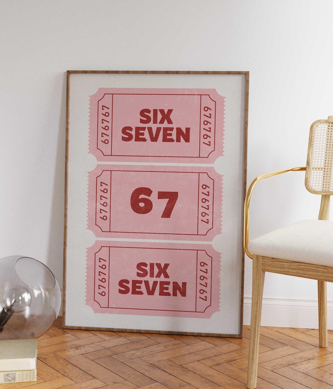 Six Seven Print, Viral 67 Meme Poster, Sage Green Wall Art, Gen Z Humor ...