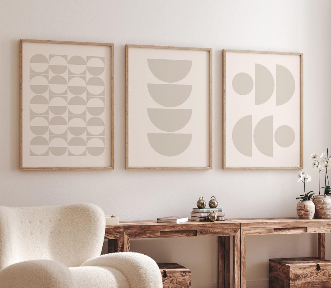 Neutral Beige Modern Poster Set, Wall Decor for Scandinavian Style ...
