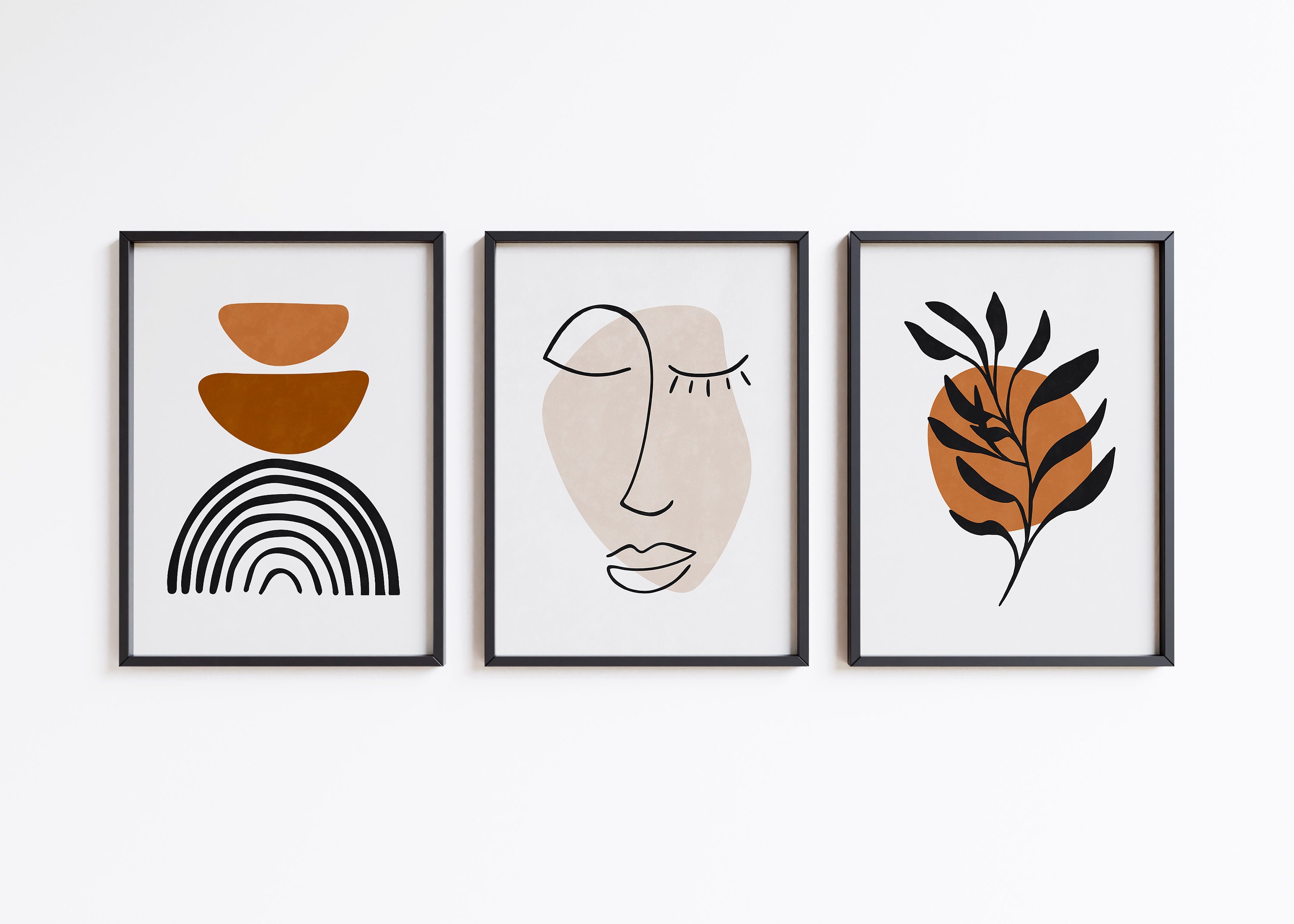 Boho Abstract Print Set of 3 Printable Home Decor Terracotta - Etsy