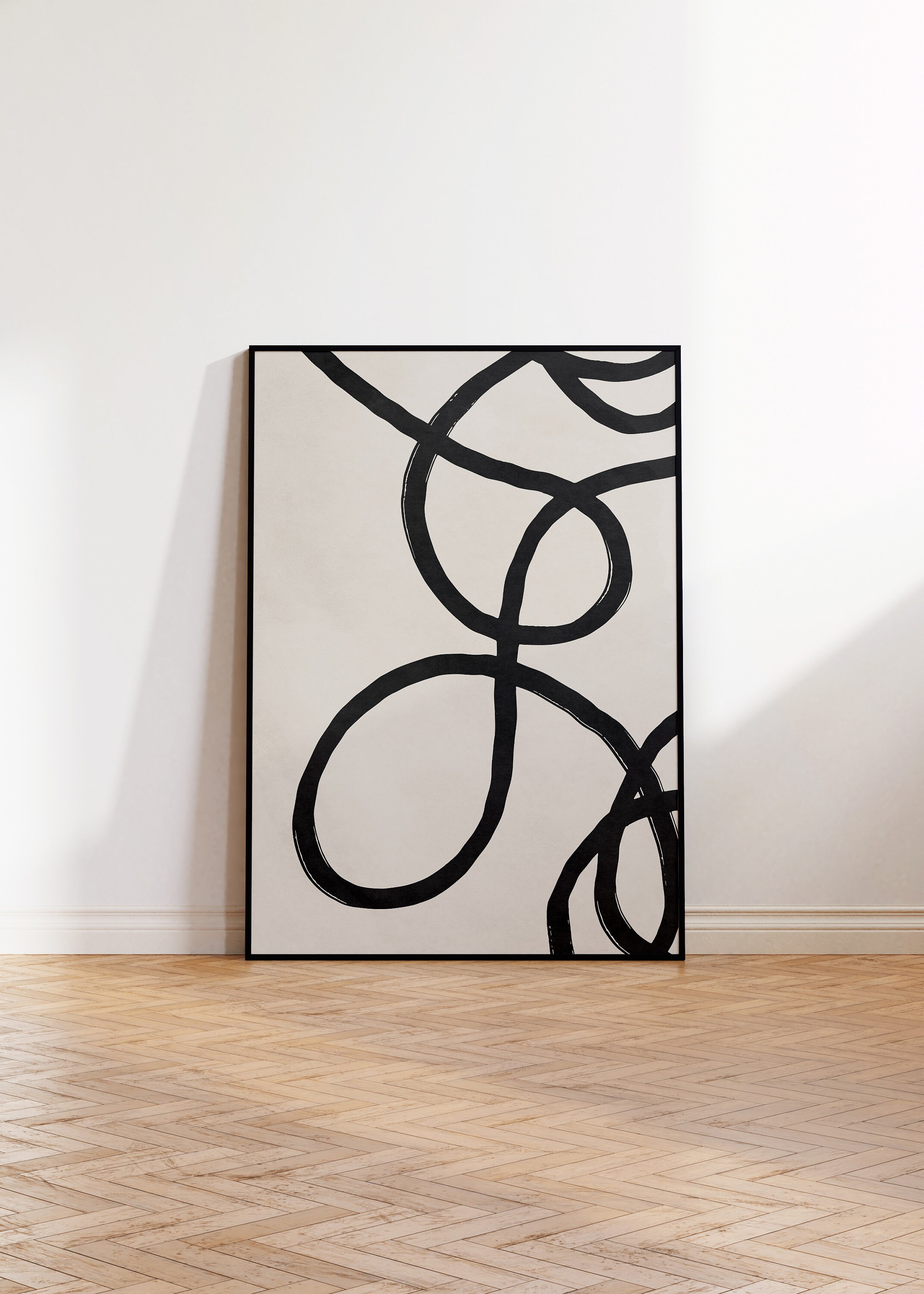 Minimalist Abstract Black Lines Wall Art Set of 2 Simple Aesthetic Art ...