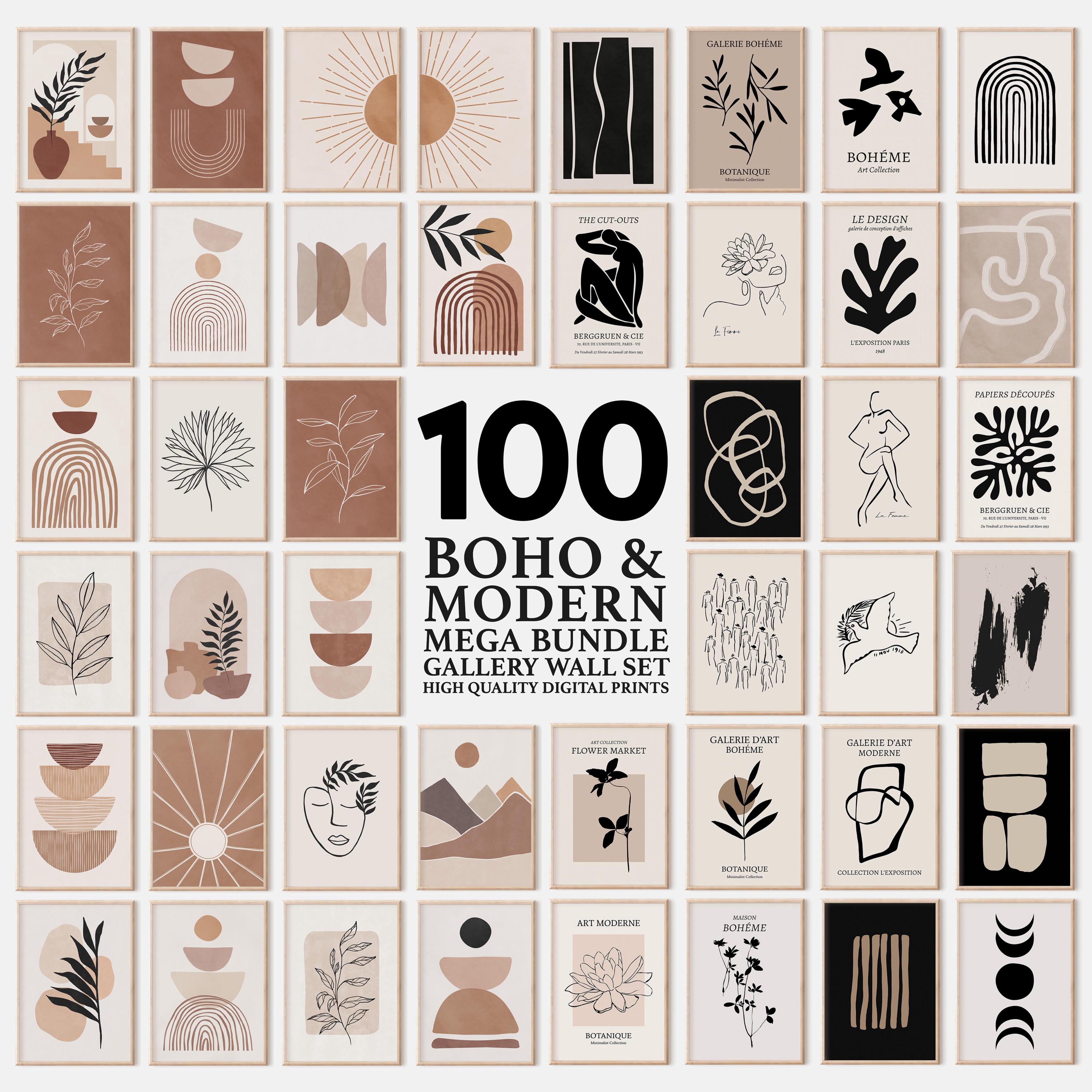 Boho Gallery Wall Mega Bundle Art Prints; 64 Bohemian and 36 Modern ...