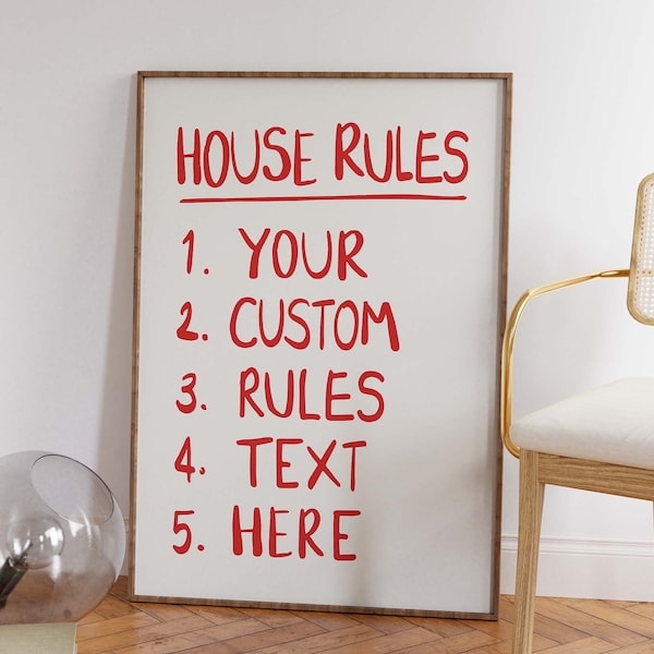 House Rules Art - Etsy