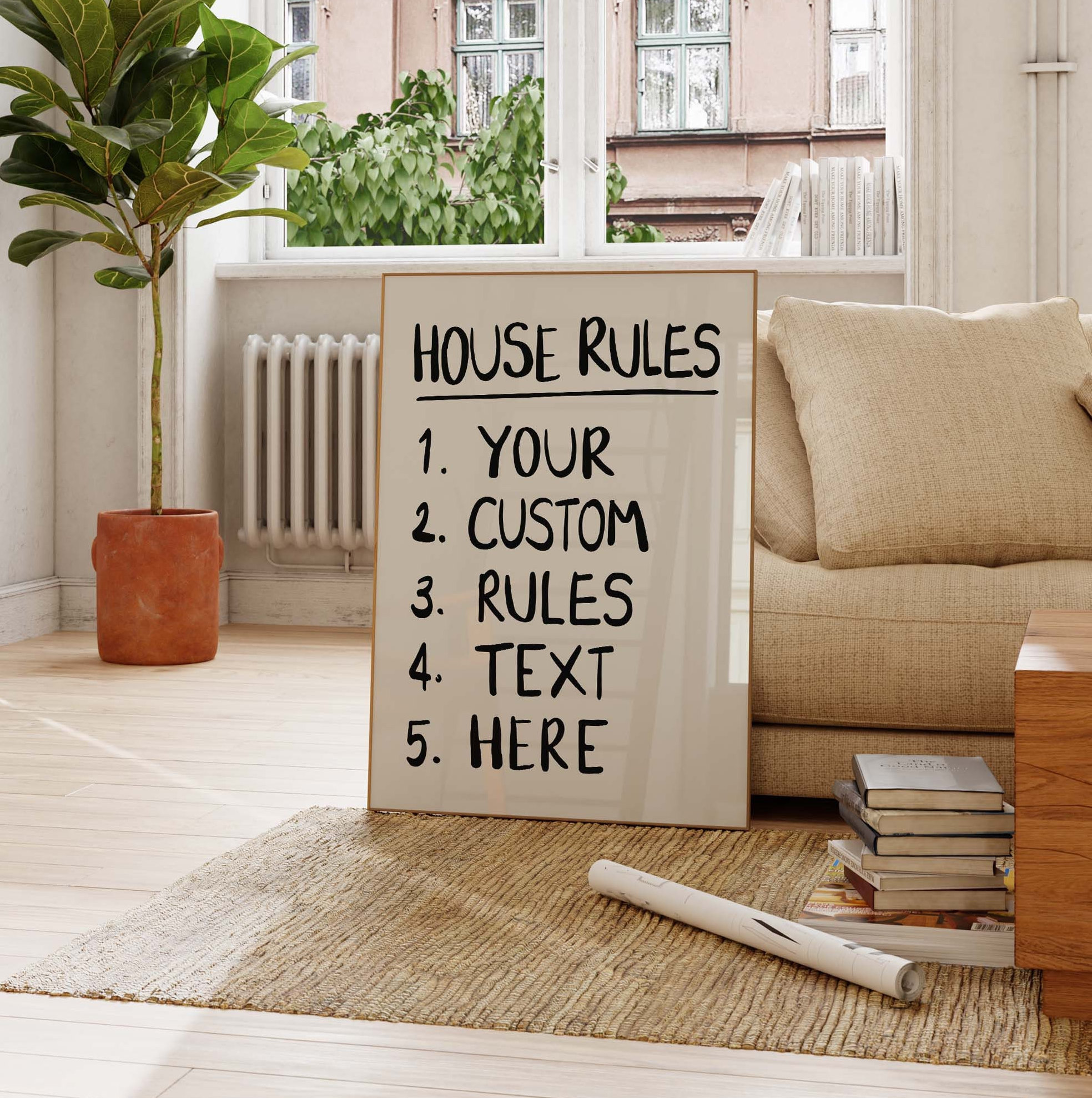 Customize House Rules Text Poster Printable House Rules - Etsy
