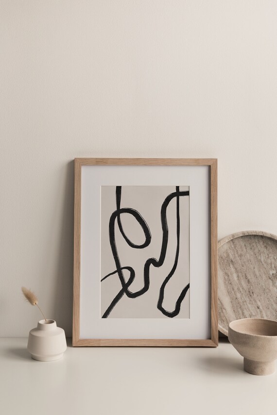 Minimalist Black Stroke Line Art Print Abstract Line Drawing - Etsy