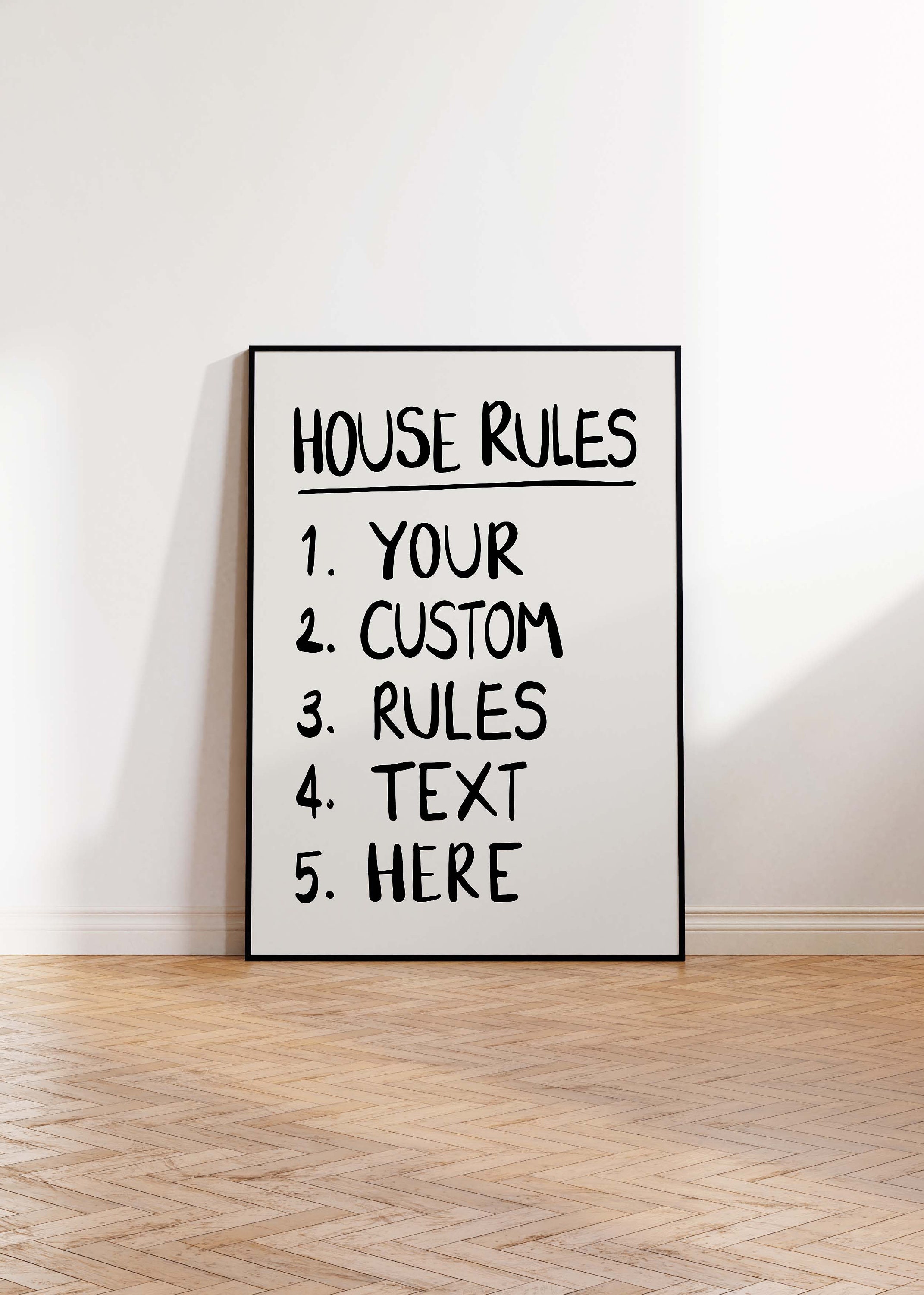 Customize House Rules Text Poster Printable House Rules - Etsy