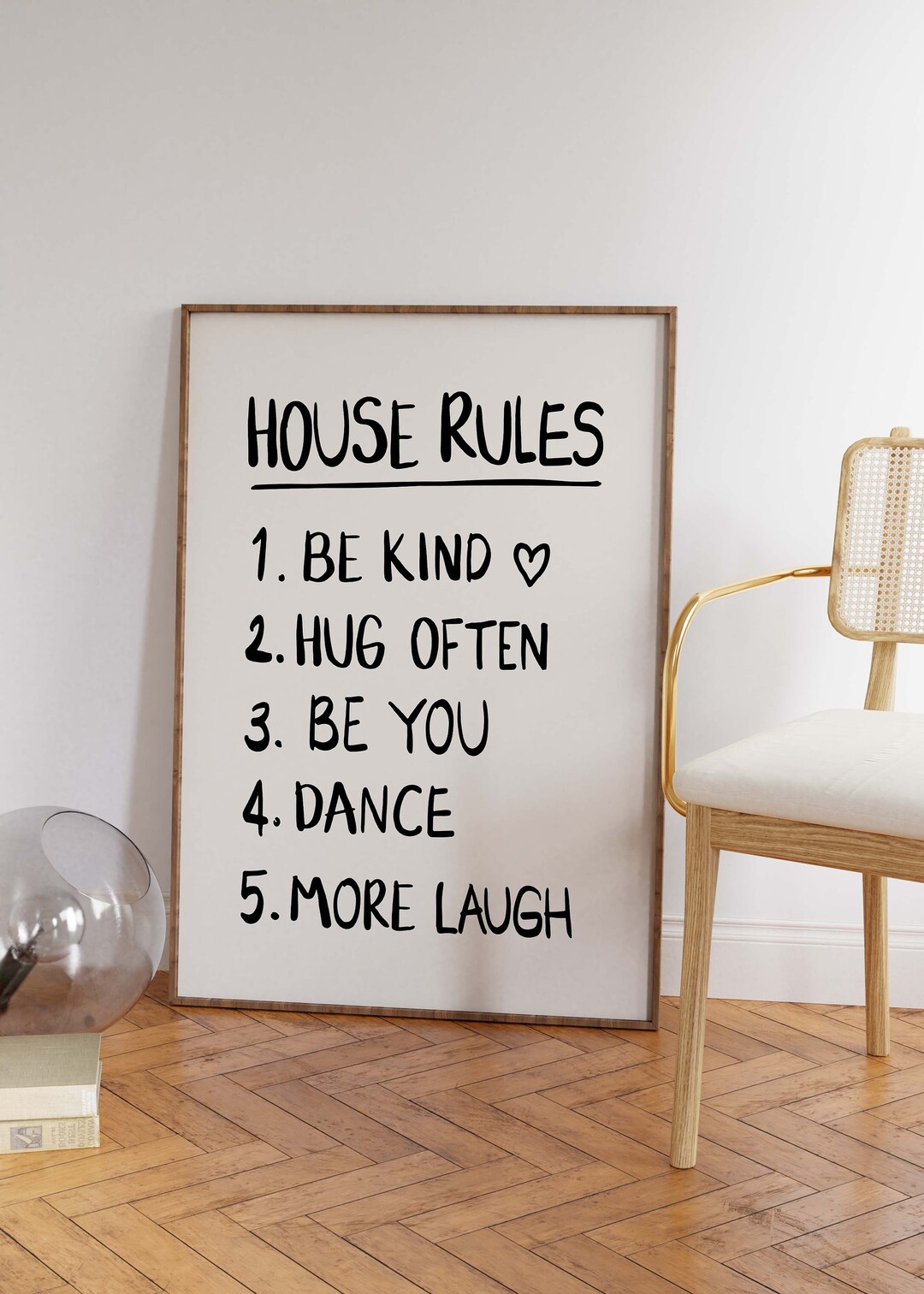 Trendy House Rules Poster Preppy Apartment Decor Printable Bar Cart Art ...