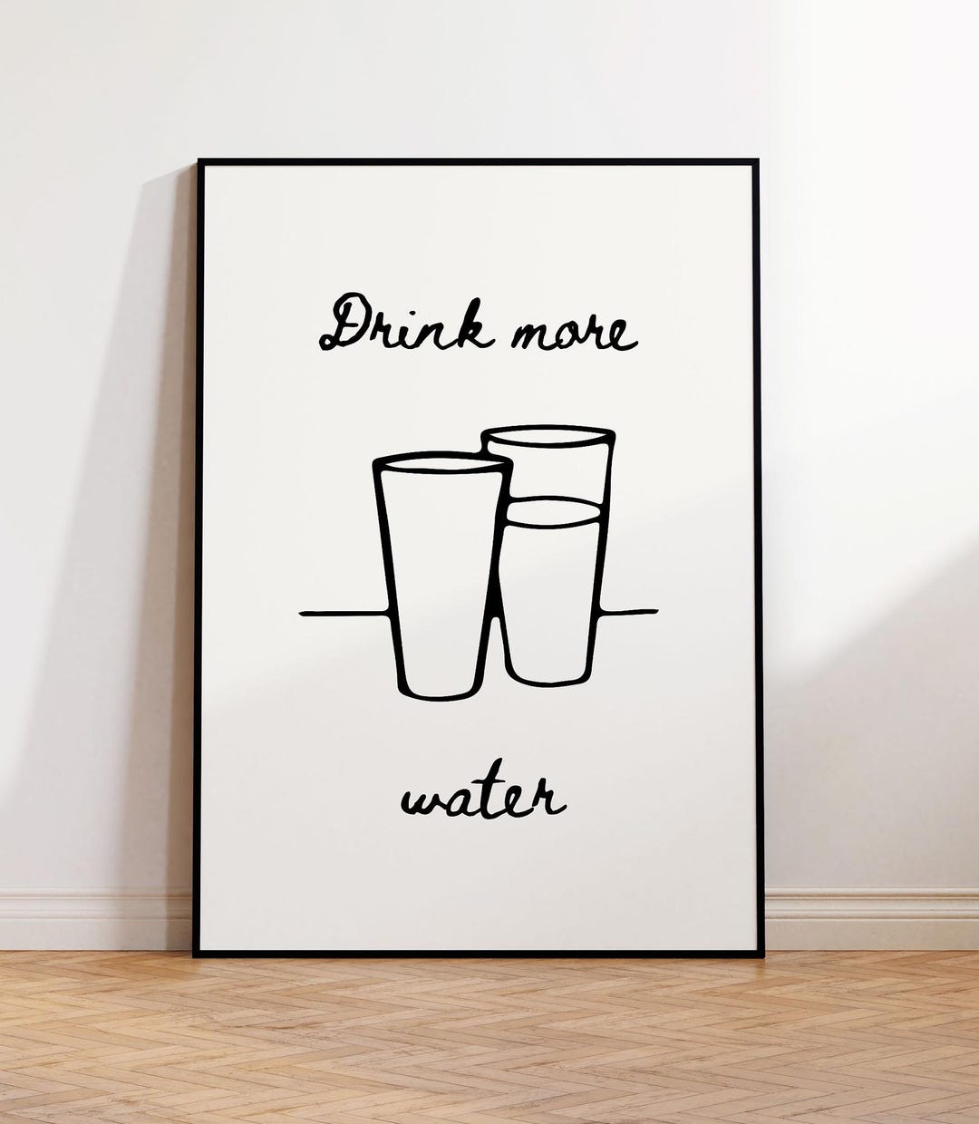 Drink Water Poster | Retro Kitchen Decor | Preppy Drink Bar Art | Stay ...